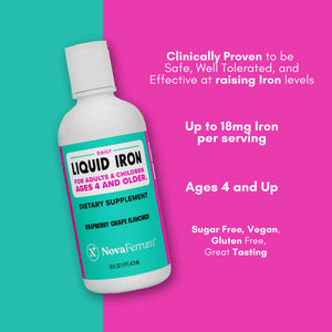 NovaFerrum Yummy 16 fl oz – Liquid Iron Supplement for Kids