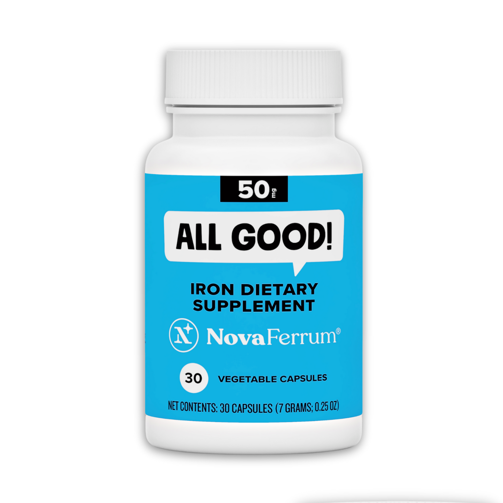 All Good 50MG Iron Capsule Supplements for Adults – NovaFerrum