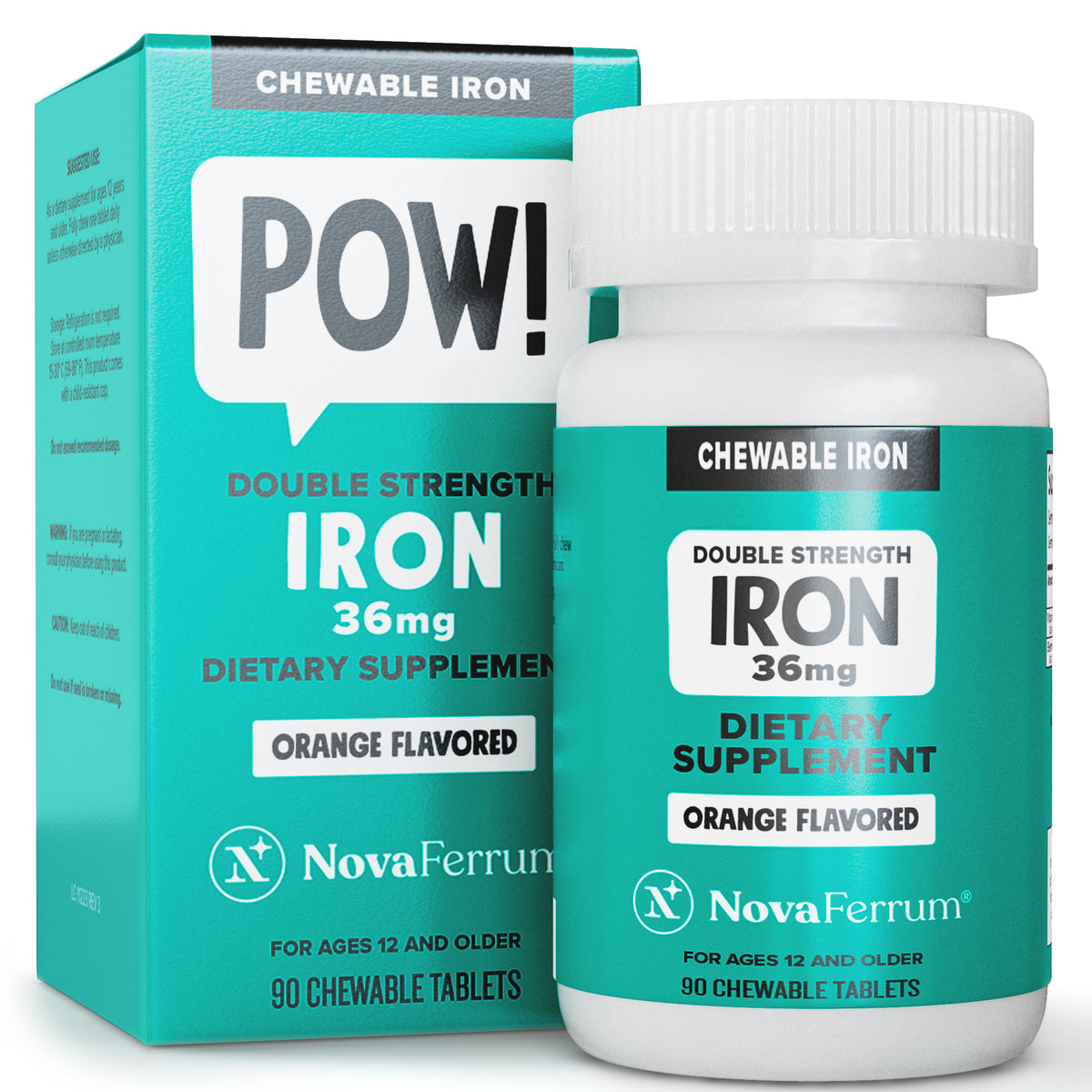 NovaFerrum POW – 36mg Chewable Iron Supplement for Adults