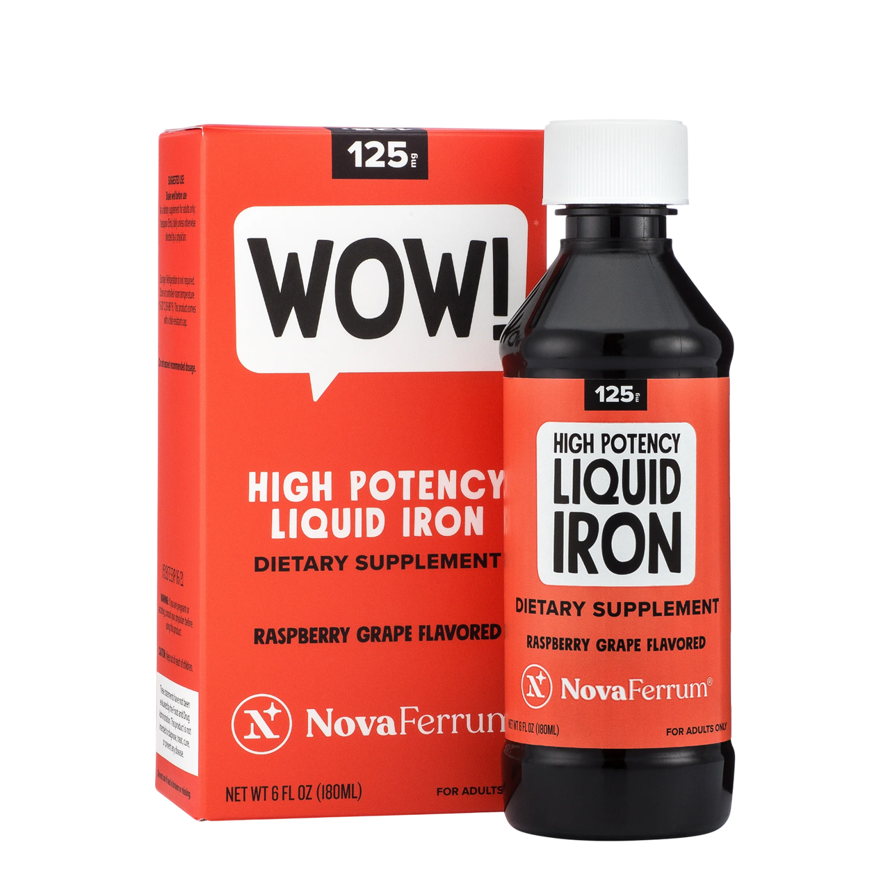 NovaFerrum Wow – 125mg High Potency Liquid Iron Supplement for Adults