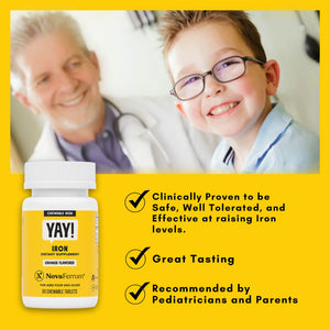 NovaFerrum Yay – 18mg Chewable Iron Supplement for Kids