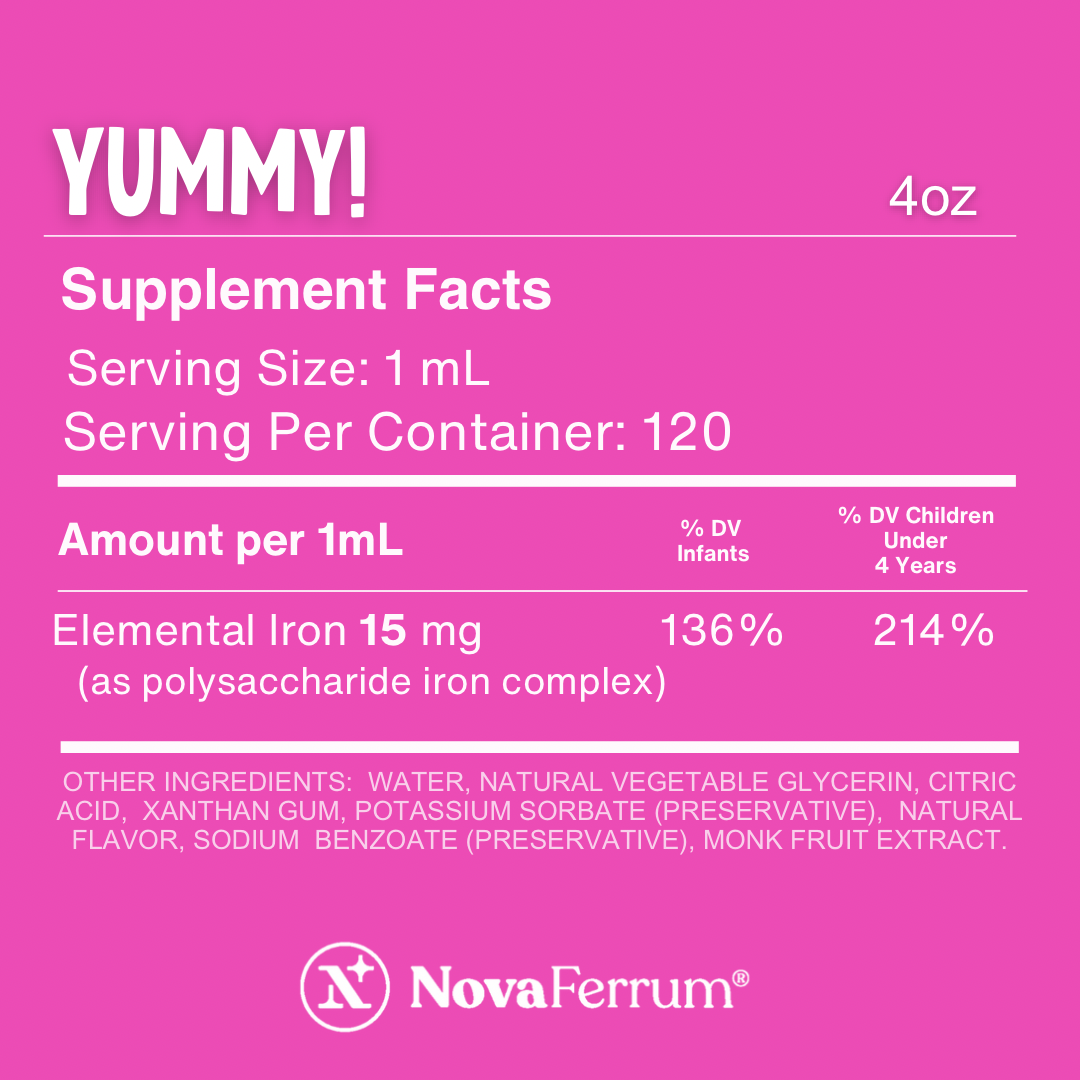 NovaFerrum YUMMY Pediatric Drop Liquid Iron Supplement Kids
