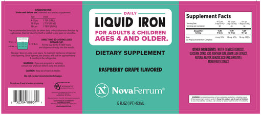 NovaFerrum Yummy 16 fl oz – Liquid Iron Supplement for Kids